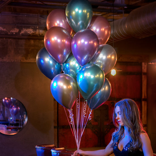 Globo Chrome Rosa Malva (30 cm) (Con helio + $35)